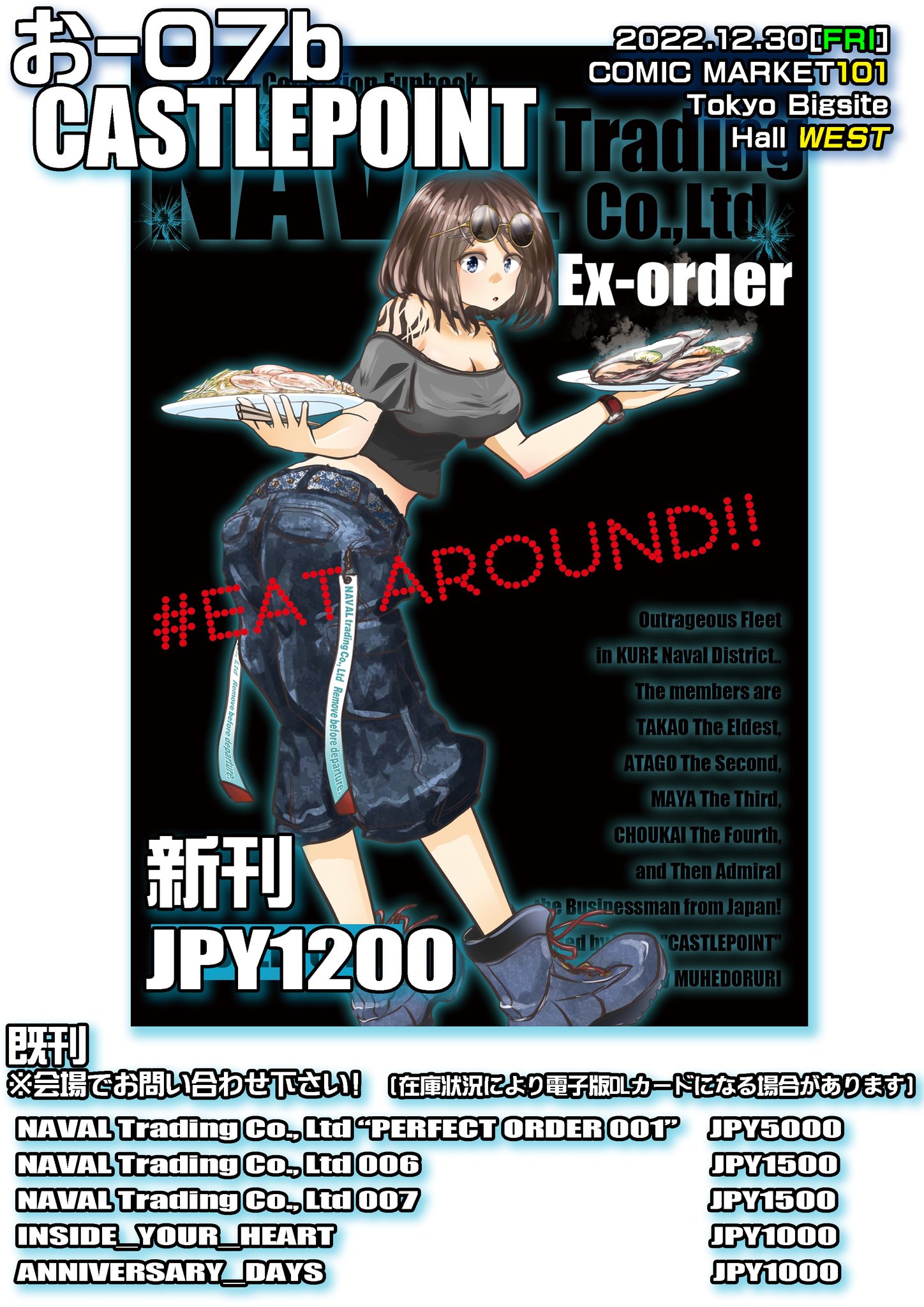 てぃーえーC101金西お-07b on Twitter: "【C101おしらせ】 当日のお品書き！ スペース：1日目 西1ホール お-07b 「CASTLEPOINT」 新刊：1200円（予定 ...