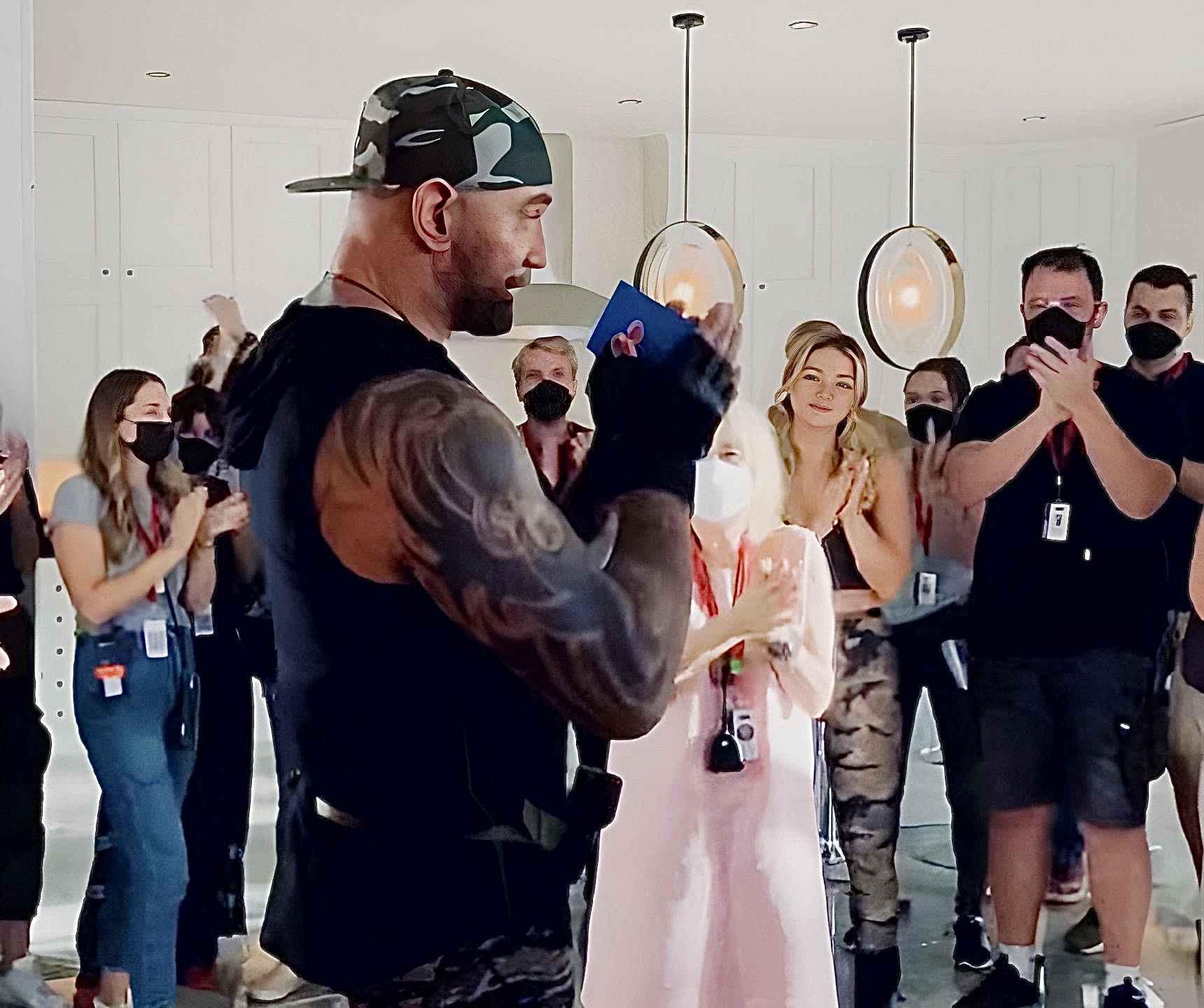 Dave Batista With His Wife