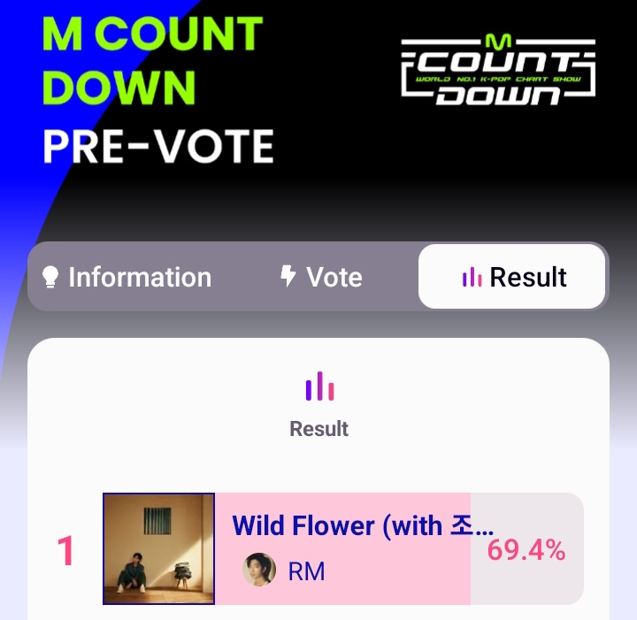 ikram⁷ INDIGO💙📚(IA Uni-finals) on Twitter: "ARMY, RM Wild Flower is nominated on M Countdown ...