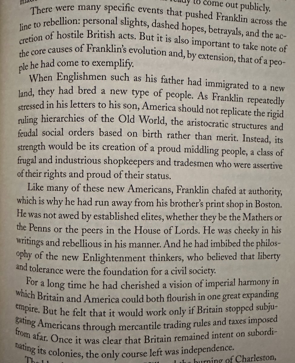Franklin’s core justification of independence was the victory of merit ...