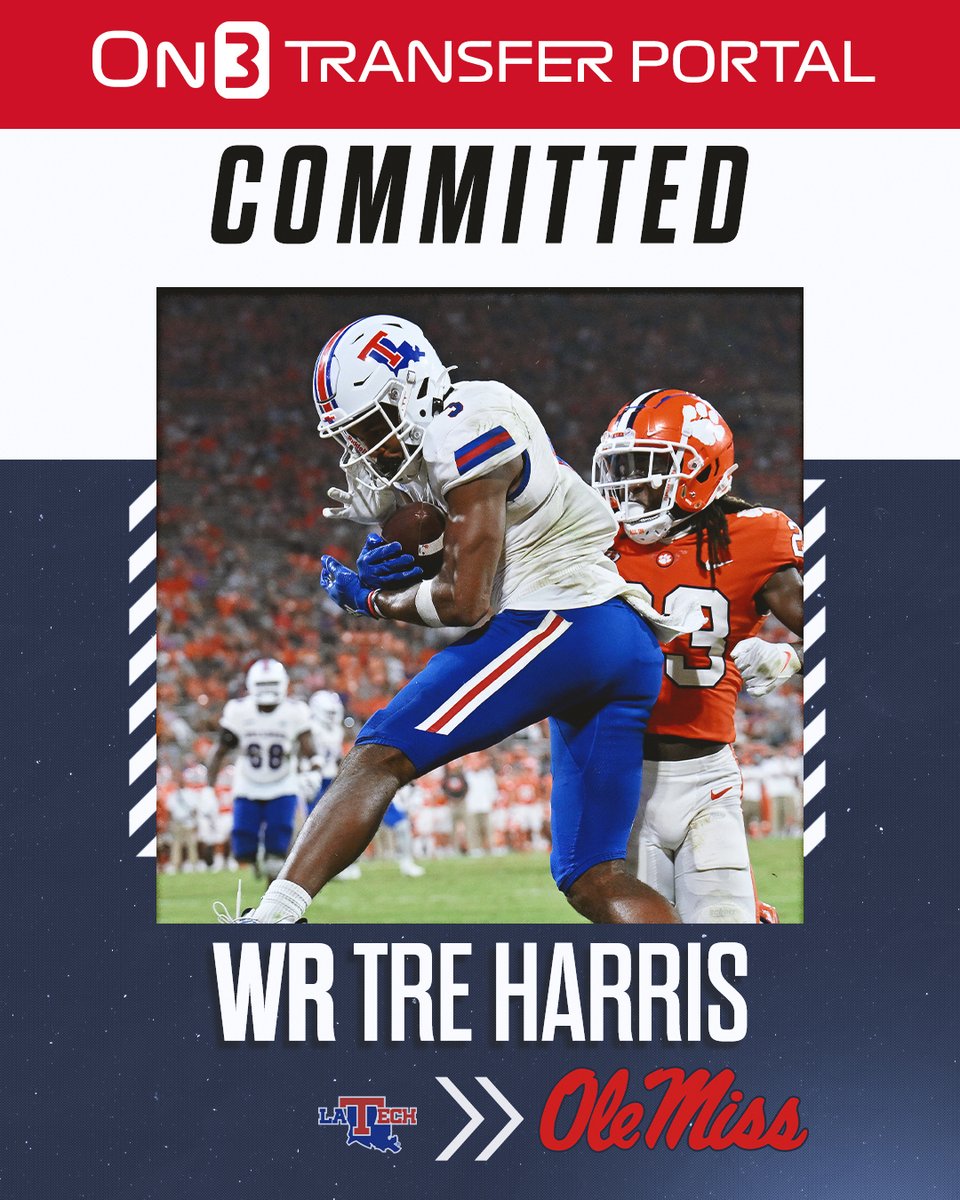 On3 on Twitter: "🚨BREAKING🚨 Former Louisiana Tech WR Tre Harris has committed to Ole Miss. He ...