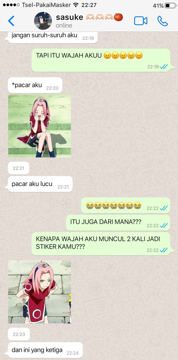 ssf! 🍅🌸🥗 on Twitter: "ssf! sasuke proud of his girlfriend (( lewat stiker ))"