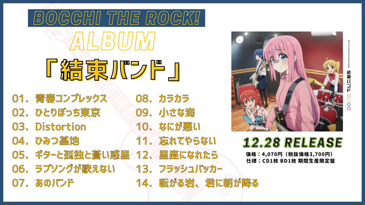 728oc On Twitter Rt Btranime  ̄ ̄ ̄ ̄ ̄ ̄ ̄ ̄ ̄ ̄ ̄ Tvアニメ 「ぼっち・ざ・ろっく」 結束バンド アルバム全曲解禁! 結束