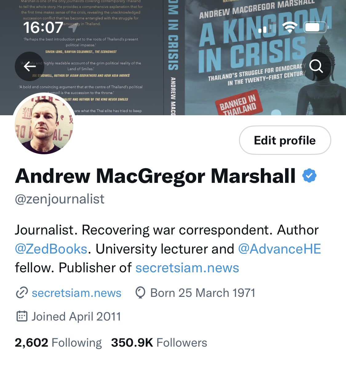 Andrew MacGregor Marshall on Twitter: "I now have more than 350,000 followers on Twitter. Many ...