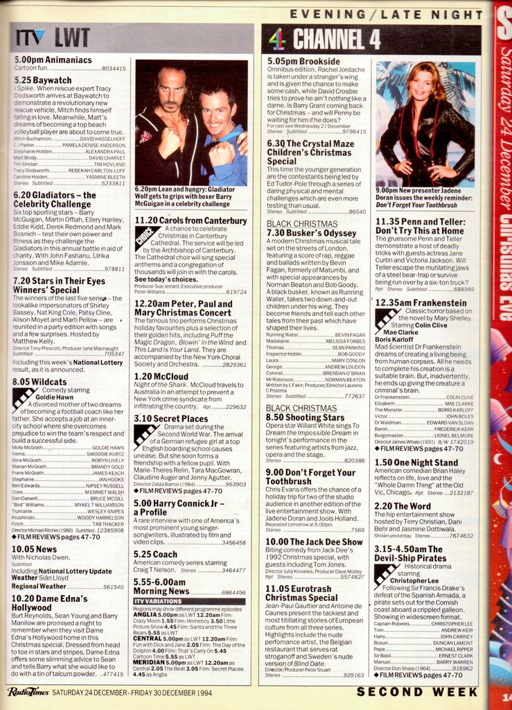 Graeme Wood on Twitter: "TV📺24/12/94 ITV 3.25:Film - Dumbo 4.35:News 5.0:Animaniacs 5.25 ...