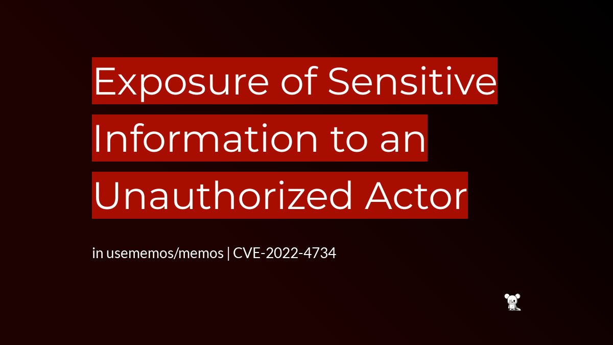 huntr Hacktivity on Twitter: "usememos/memos disclosed a bug reported by @ayoub0x1 (CVE-2022 ...
