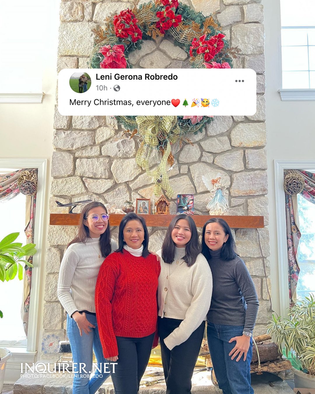 Inquirer on Twitter: "MERRY CHRISTMAS FROM THE ROBREDOS 🎄 LOOK: Former Vice President Leni ...