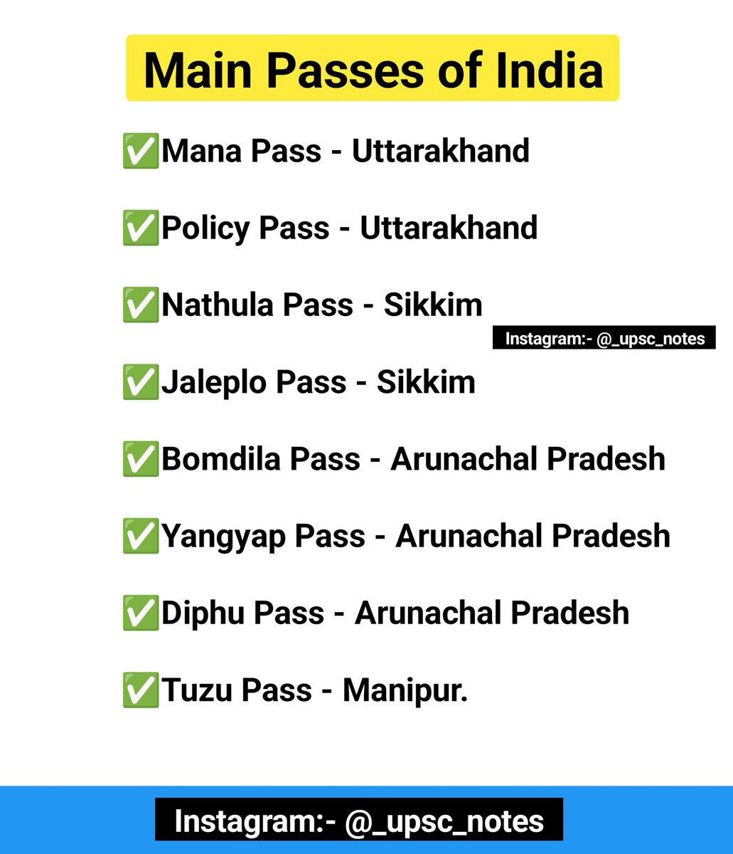 Important Passes in India:- Mountain pass is a connectivity route ...