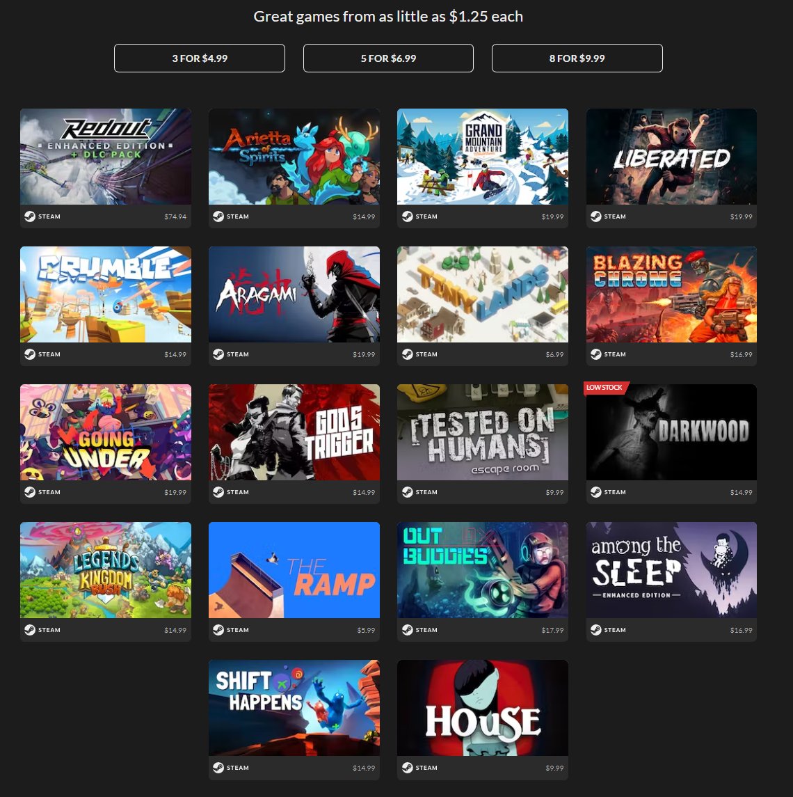 Wario64 on Twitter: "Build Your Own Steam Deck bundle on Fanatical (3 games for $4.99, 5 for $6. ...