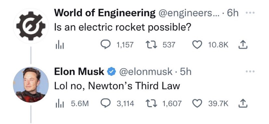 Ok so it’s a vague question, but Elon’s answer is just boneheaded ...