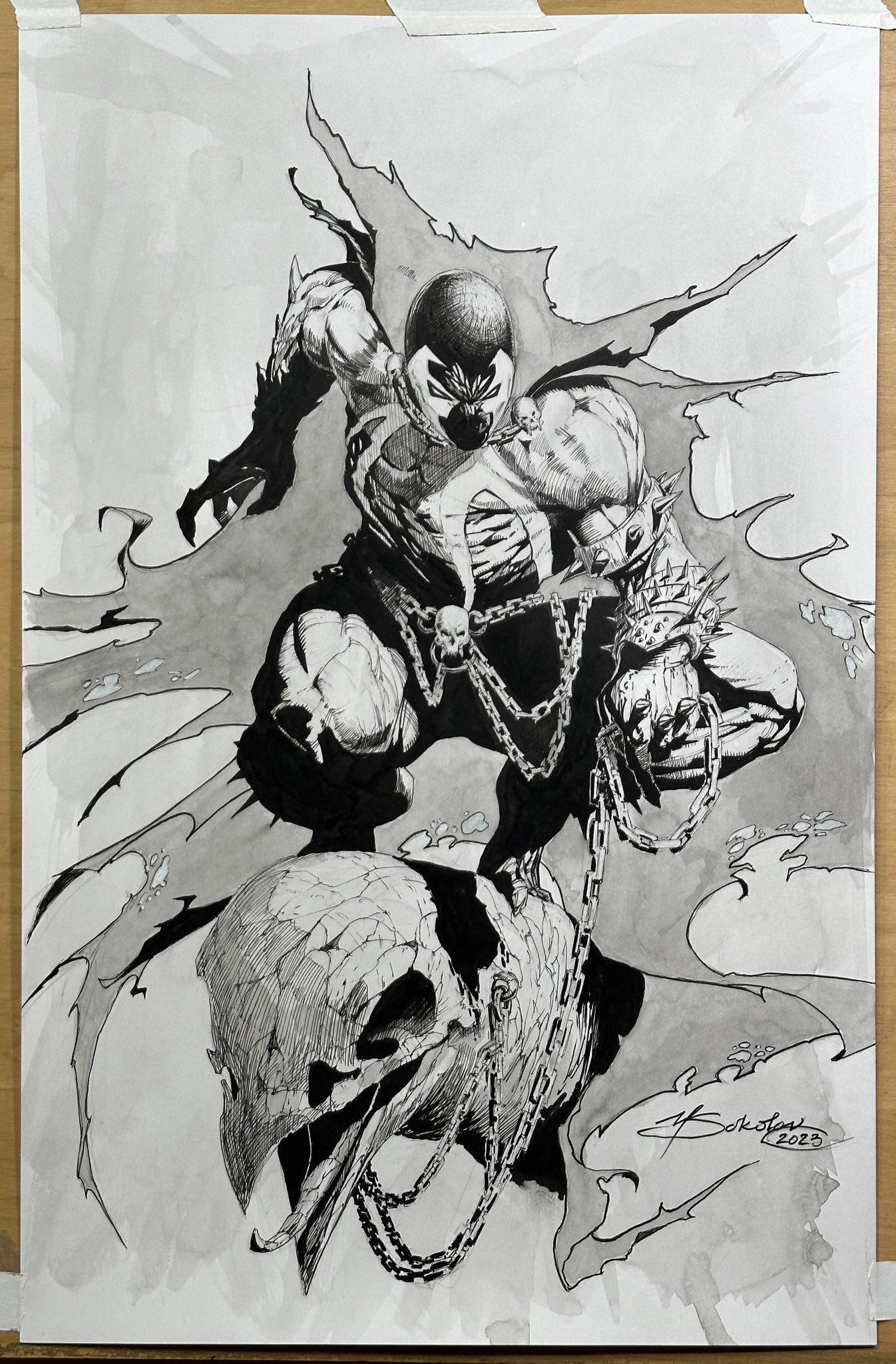 YVSokolovArt on Twitter: "Finished #inking my #sketch of #spawn Pencil, ink and ink wash on ...
