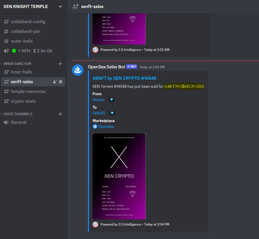 XENKNIGHT.ETH on Twitter: "A XENft just sold for 0.5 ETH $XEN"
