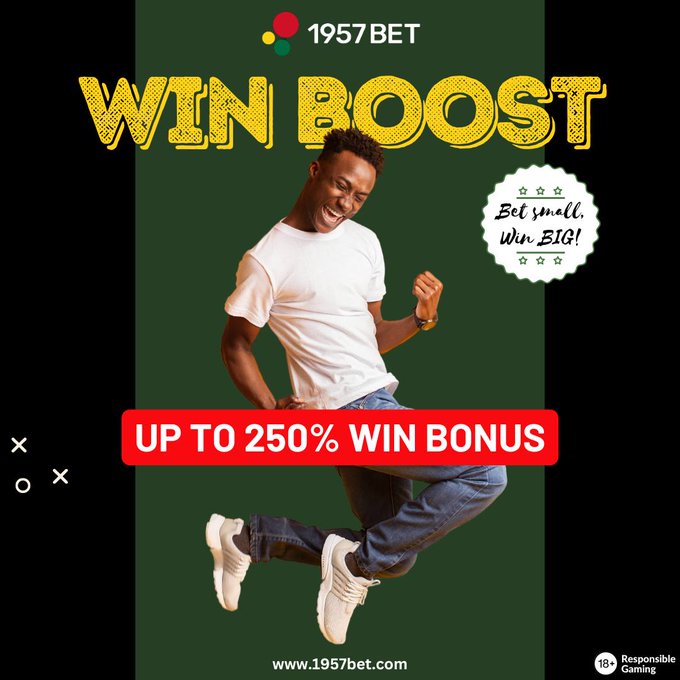 Steffy☯️ on Twitter: "RT @1957Bet: Africa's No.1 Bet Plug ...🙌⚽️ Enjoy up to 250% Win Boost on ...