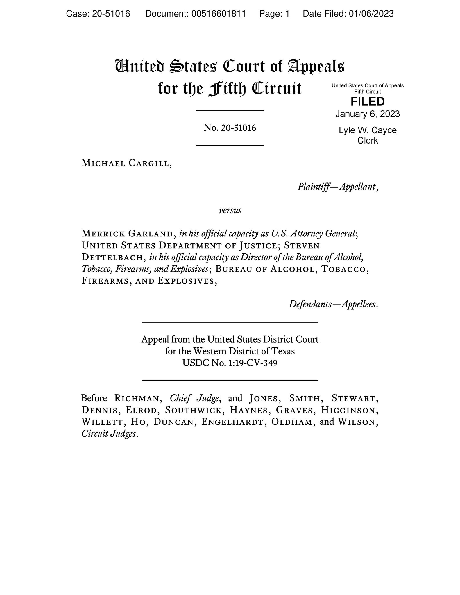 Rob Romano on Twitter: "BREAKING: Cargill v. Garland (5th Circuit): En banc Fifth Circuit ...