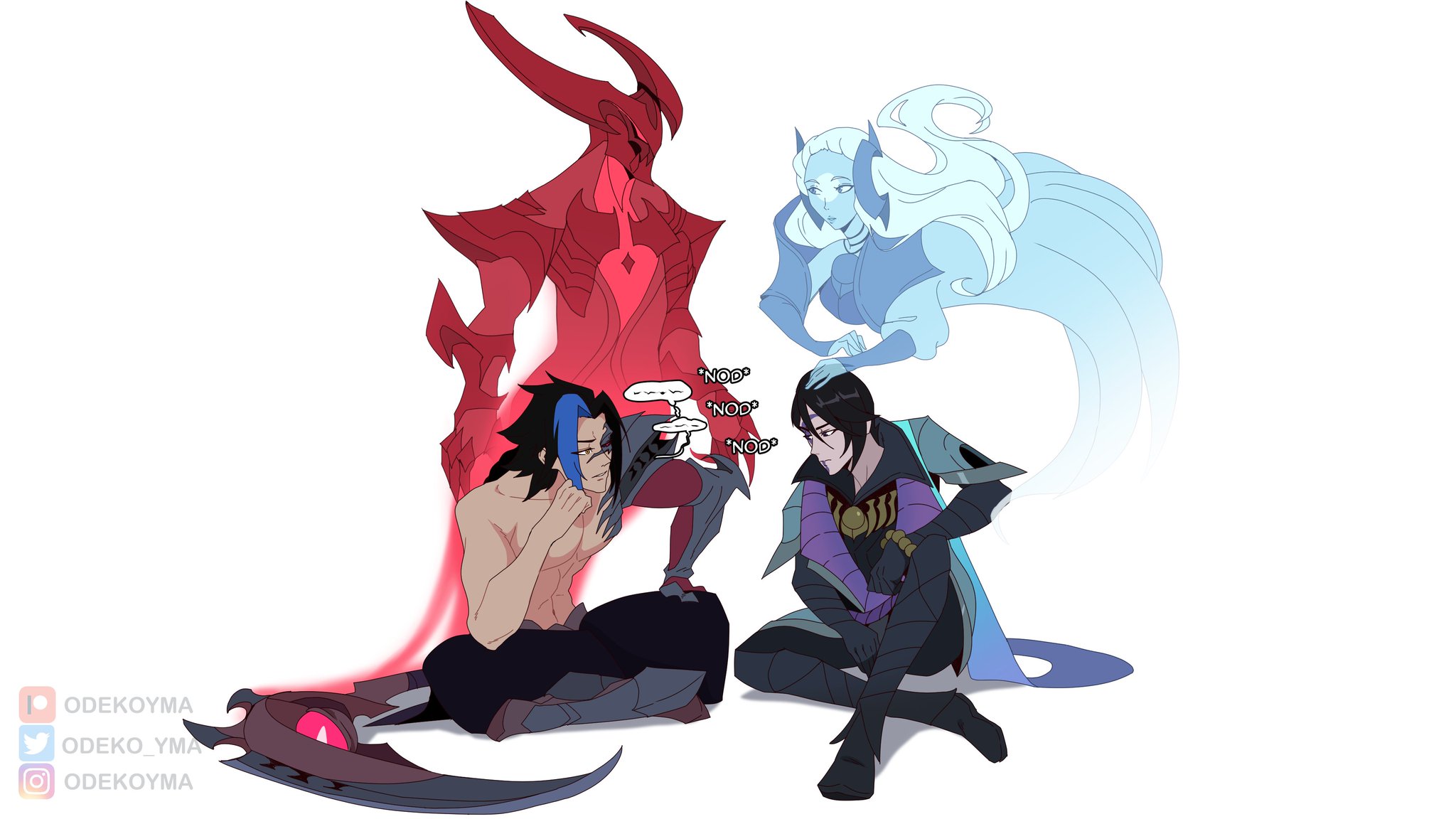 Odeko Yma 🇺🇦 on Twitter: "Kayn🤝Aphelios Having a last stage of Schizophrenia #Kayn #Aphelios # ...