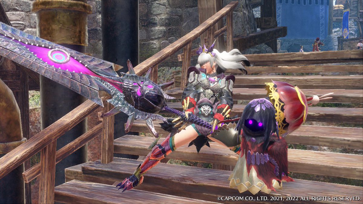 あかいろのまこ on Twitter: "大剣やりたかった理由のひとつがこの重ね着れこの見た目で狩りしたかっんよね！！ 魔王スタイル 武器にも胸にも邪眼が光っててイカす！悪そう！！ #MHサン ...