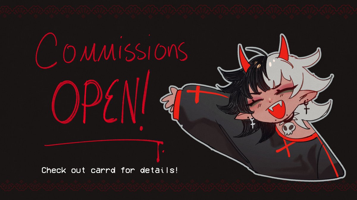 「COMMS ARE OPEN!! check out my carrd here」|somaのイラスト