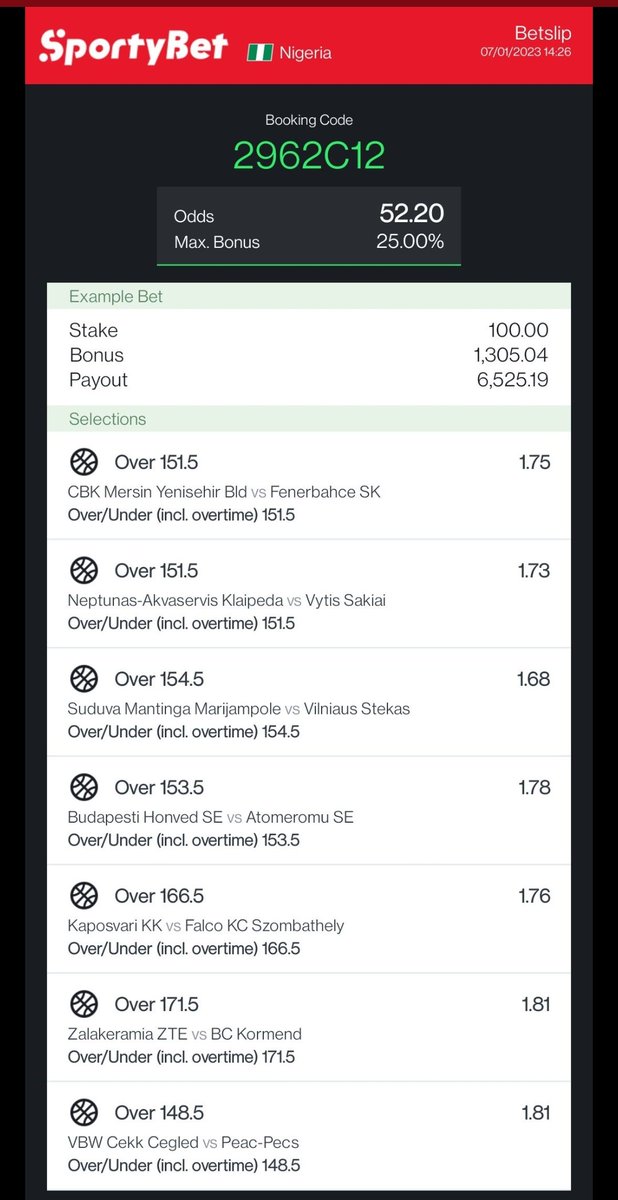Playmaker 🔟 on Twitter: "Sportybet 50 odds 2962C12 Join my telegram: http://t.me/playmaker365 ...