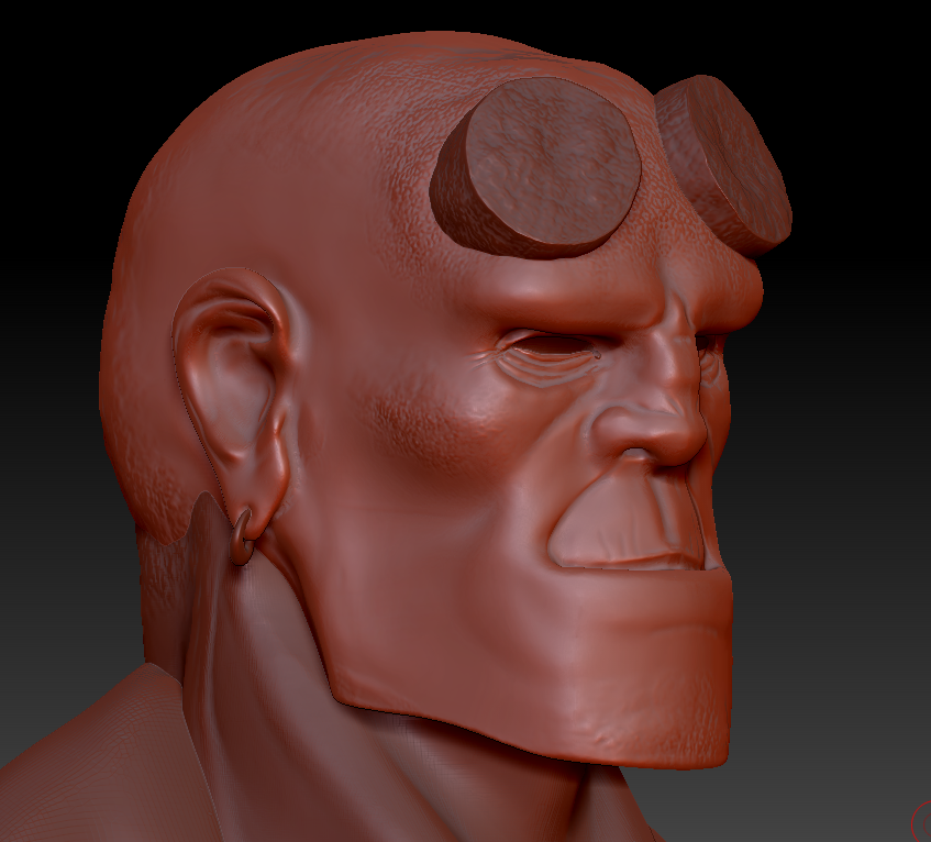 Armiche on Twitter: "#Hellboy Wip, Zbrush sculpt almost done"