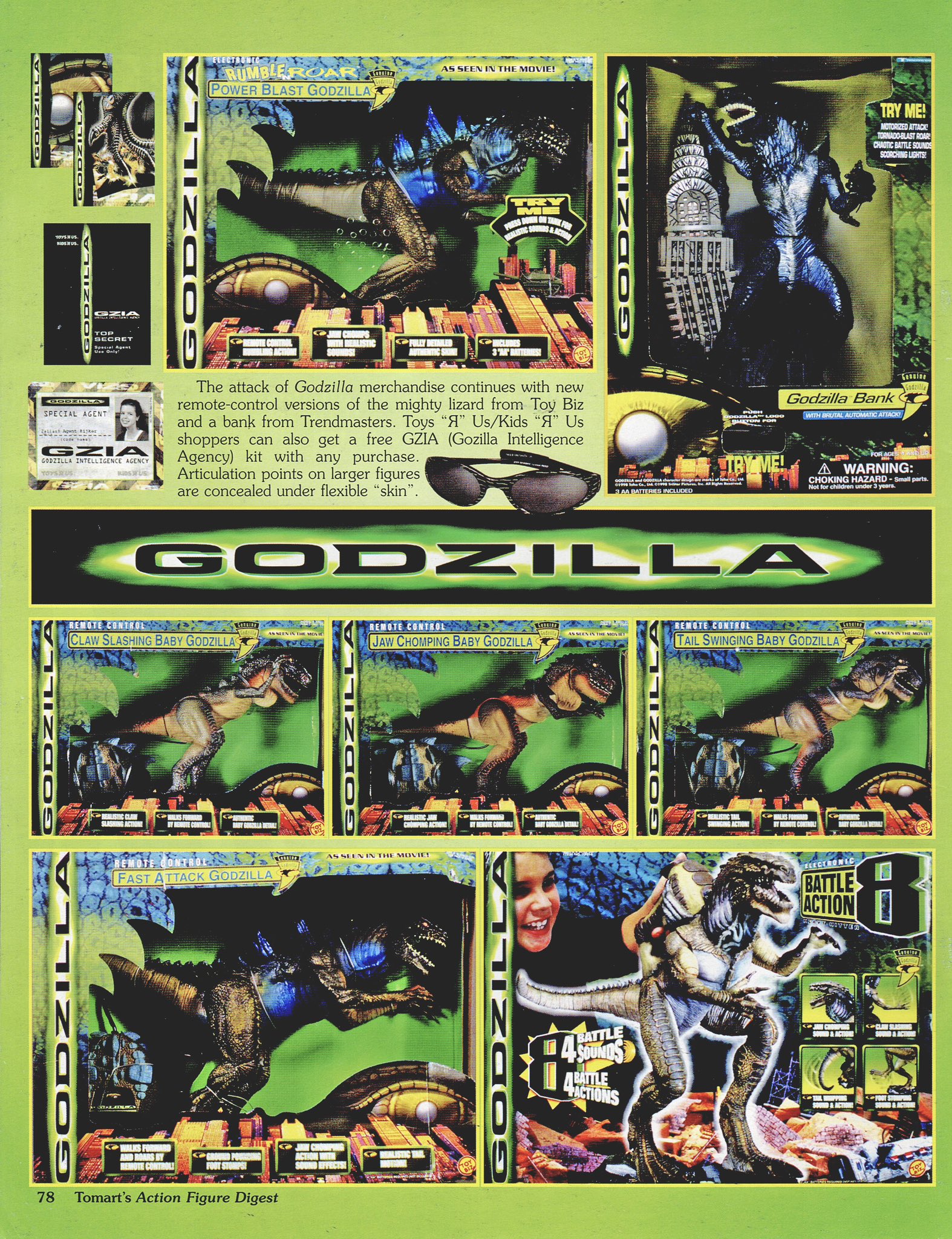 Godzilla 1998 Toys
