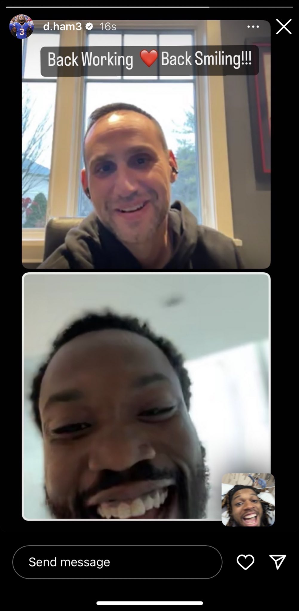 Nick Veronica on Twitter: "Our first visual of Damar Hamlin since the injury. Smiling. #ForDamar ...