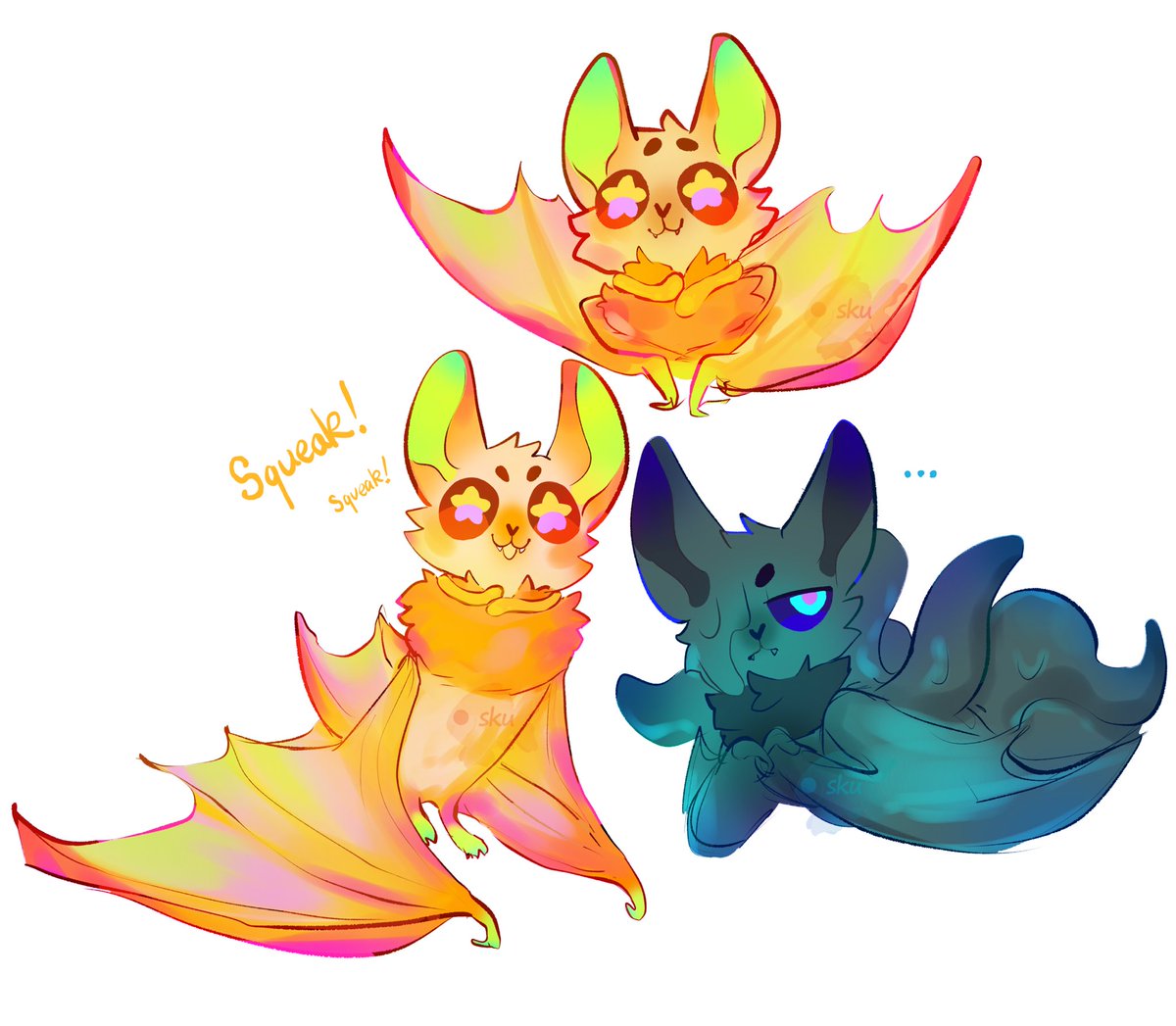 Sku 🦈💚 on Twitter: "🩸🦇 Vampire Dream and Nightmare bat forms🦇🩸"