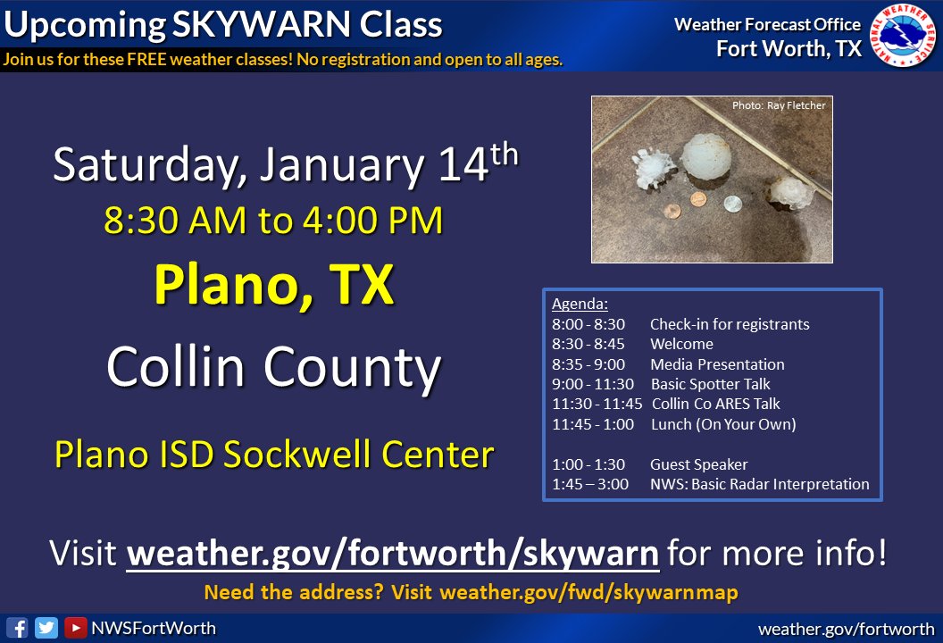 NWS Fort Worth on Twitter: "Our next SKYWARN class of the season is one week out! The class will ...