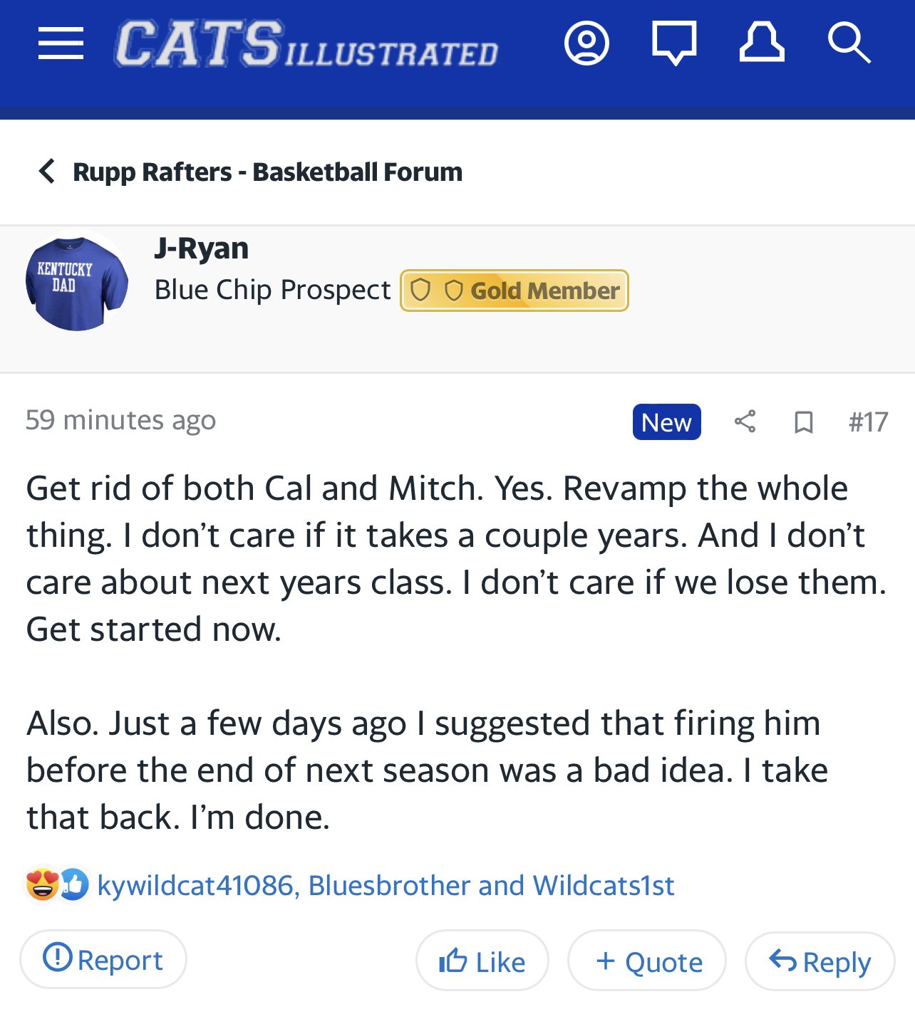 Message Board Geniuses on Twitter: "#Kentucky fans are down so bad. #FireEverybody https://t.co ...