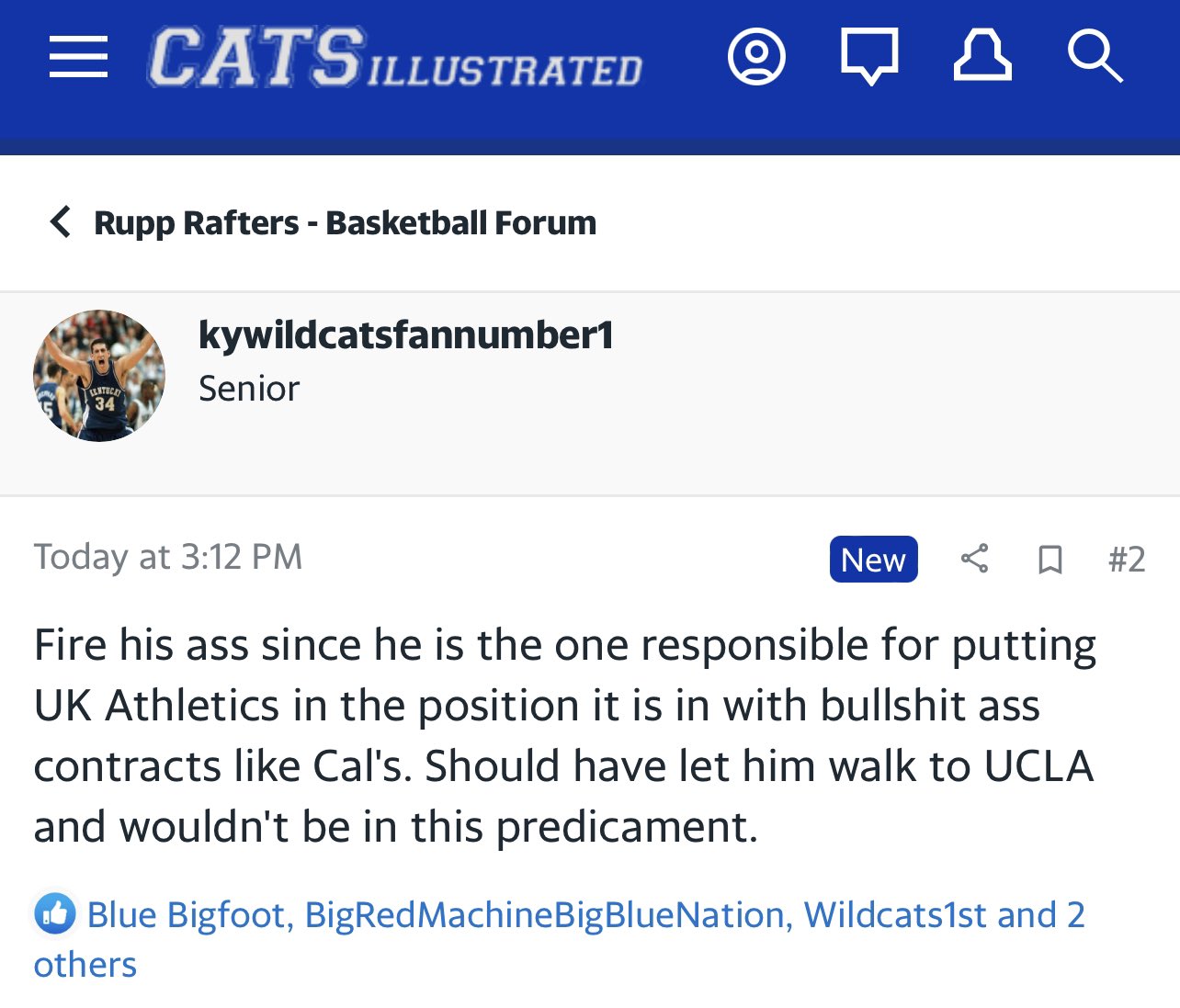 Message Board Geniuses on Twitter: "#Kentucky fans are down so bad. #FireEverybody https://t.co ...