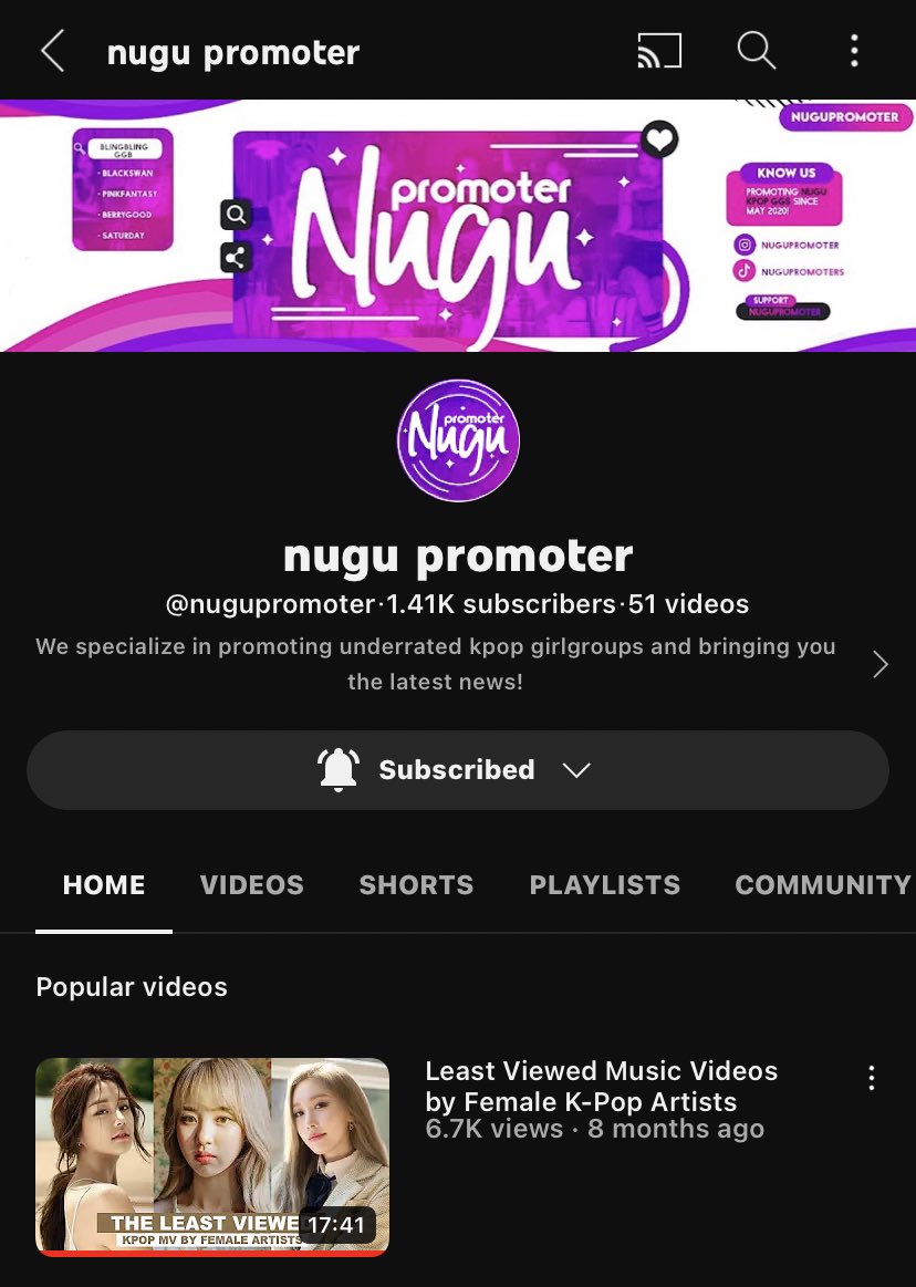 nugu promoter on Twitter: "Don’t forget to check out our YouTube channel! We post deleted music ...