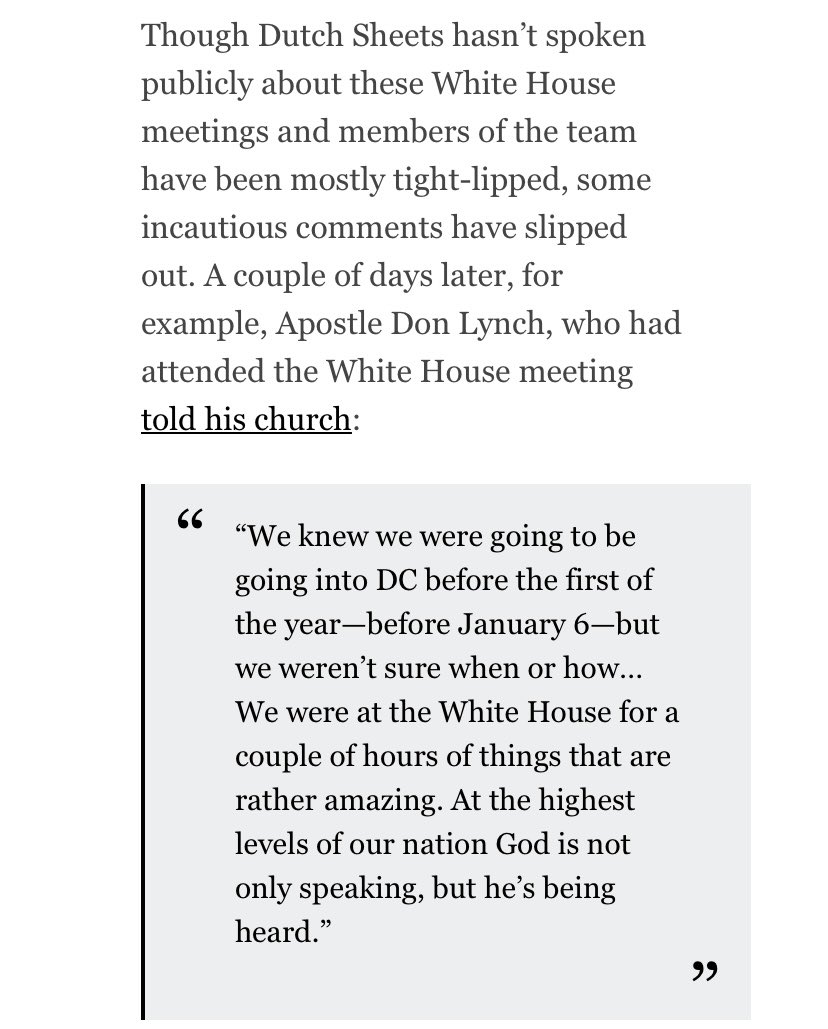 On 12/29/20, NAR leader Dutch Sheets and “14 other apostles and ...