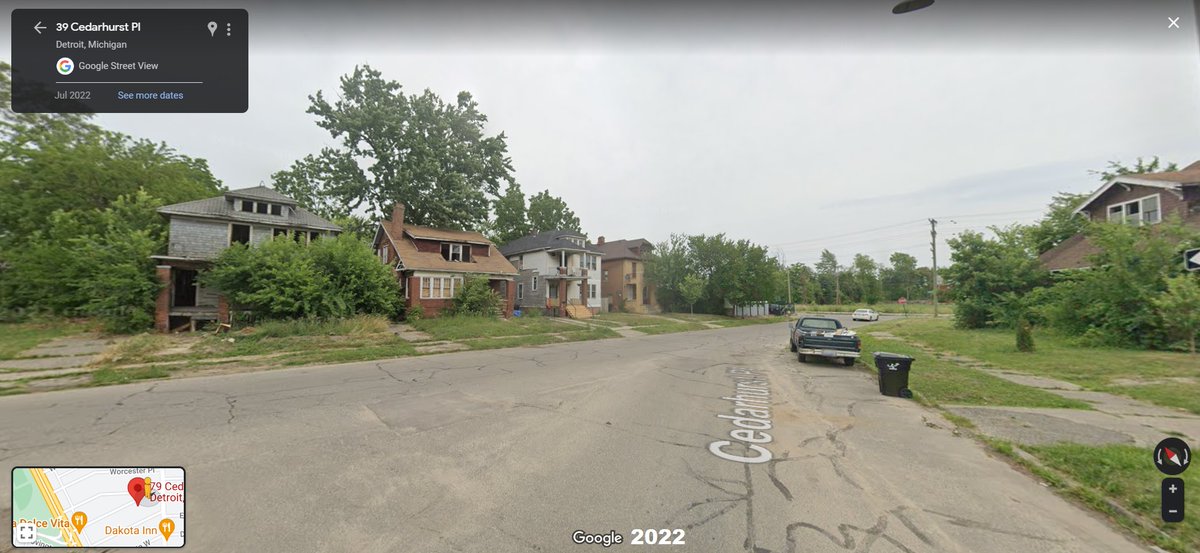 Detroit Street View on Twitter: "#Detroit, Cedarhurst & Longwood, 2009-2022. This triangular ...
