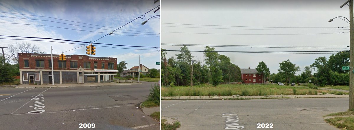 Detroit Street View on Twitter: "#Detroit, Cedarhurst & Longwood, 2009-2022. This triangular ...