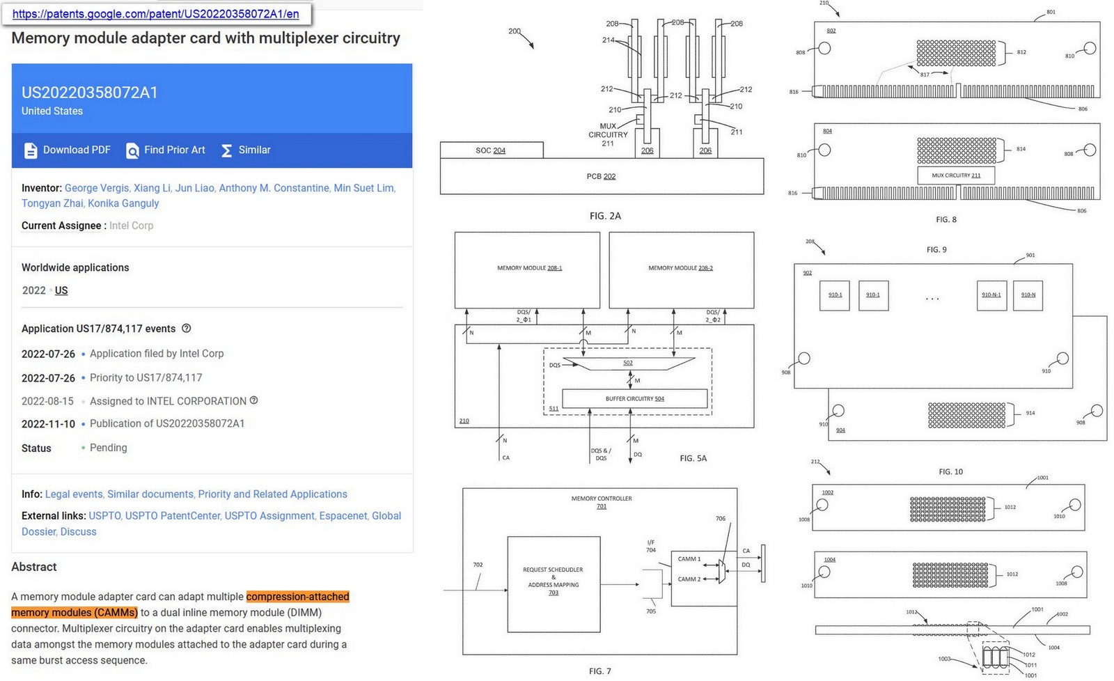 OGAWA, Tadashi on Twitter: "=> Intel, Appls, (Jul 2022) Stackable Memory Module with Double ...