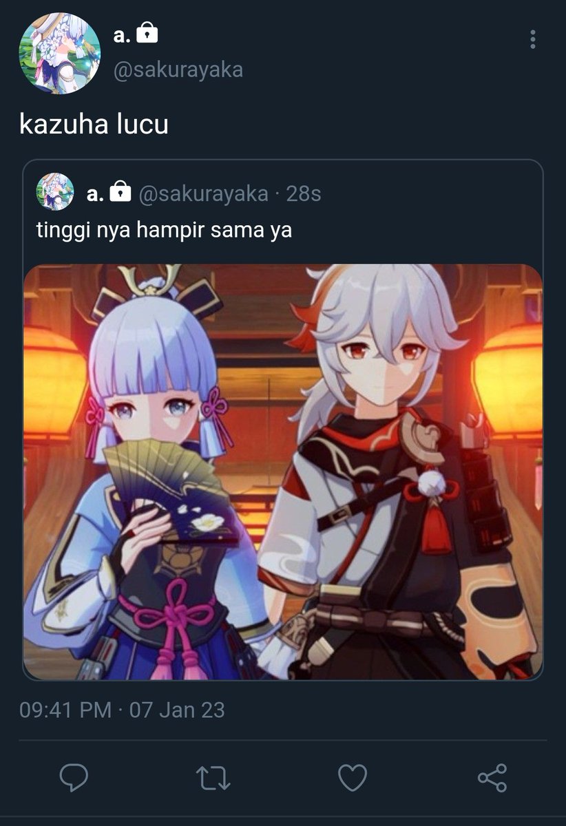 TOPUP MURAH 📌 RULES CEK LIKES on Twitter: "au! cw // bxg , kazuyaka , kazuha x ayaka drop ur ...