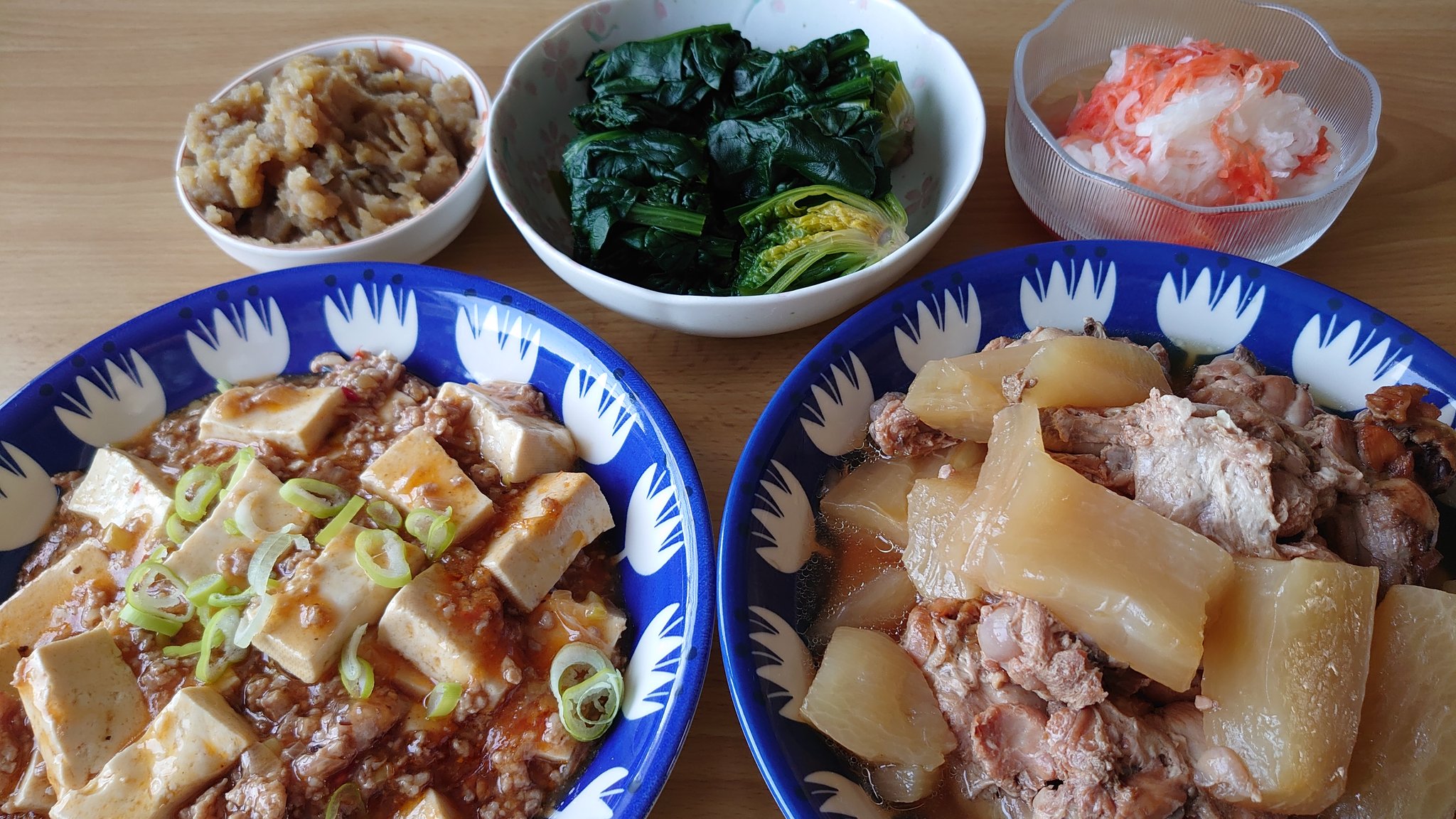 リリー on Twitter: "今日の晩御飯🌃🍴2023.1.8 麻婆豆腐、鶏大根 他 https://t.co/YIzostJNSM" / Twitter