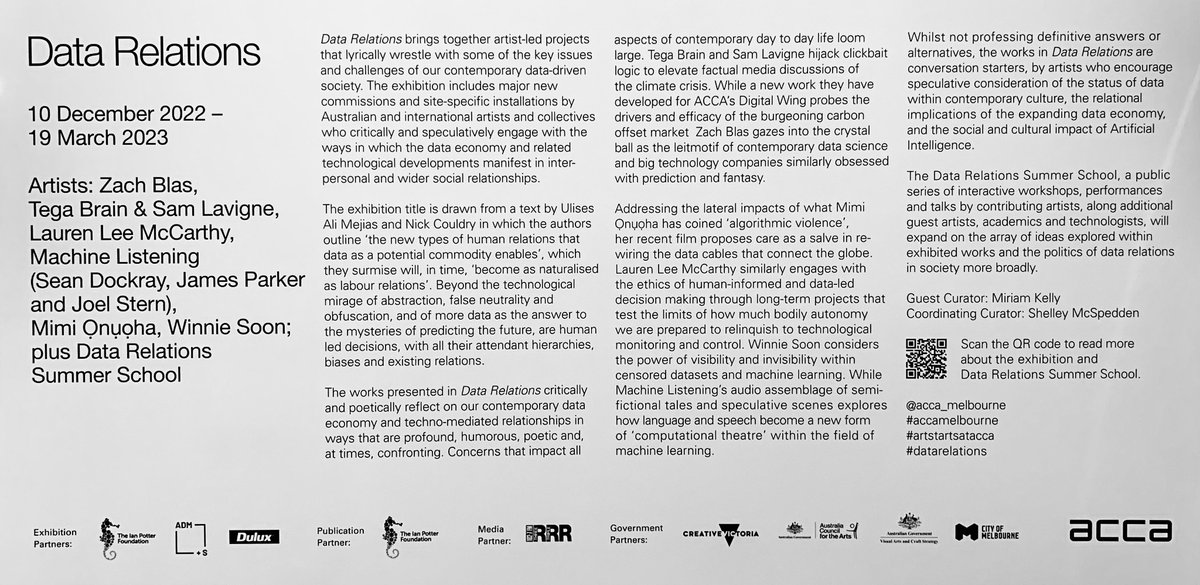ACCA on Twitter: "RT @51M0NW: At the @ACCA_melbourne exhibit on “Data Relations” today! Once ...