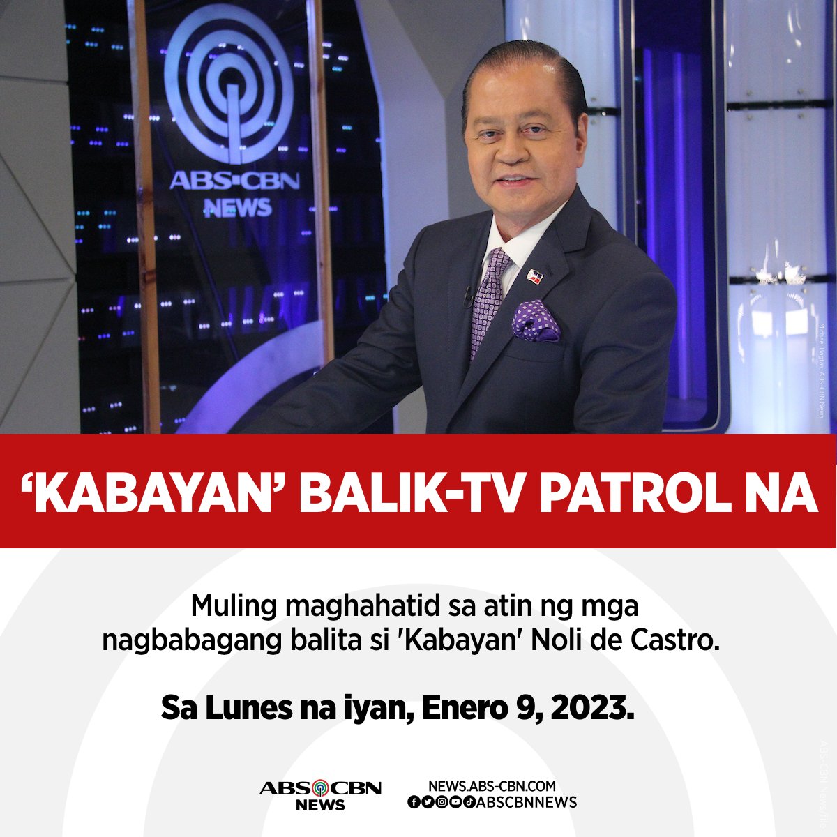 ABS-CBN News on Twitter: "RT @TVPatrol: Abangan ang muling paghahatid ni 'Kabayan' Noli de ...