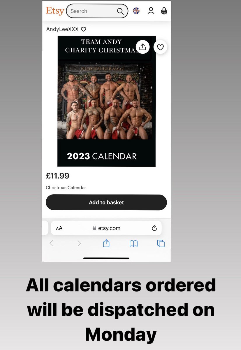 Official Andy Lee (Team Andy) on Twitter: "Any calendars ordered will be dispatched on Monday ...