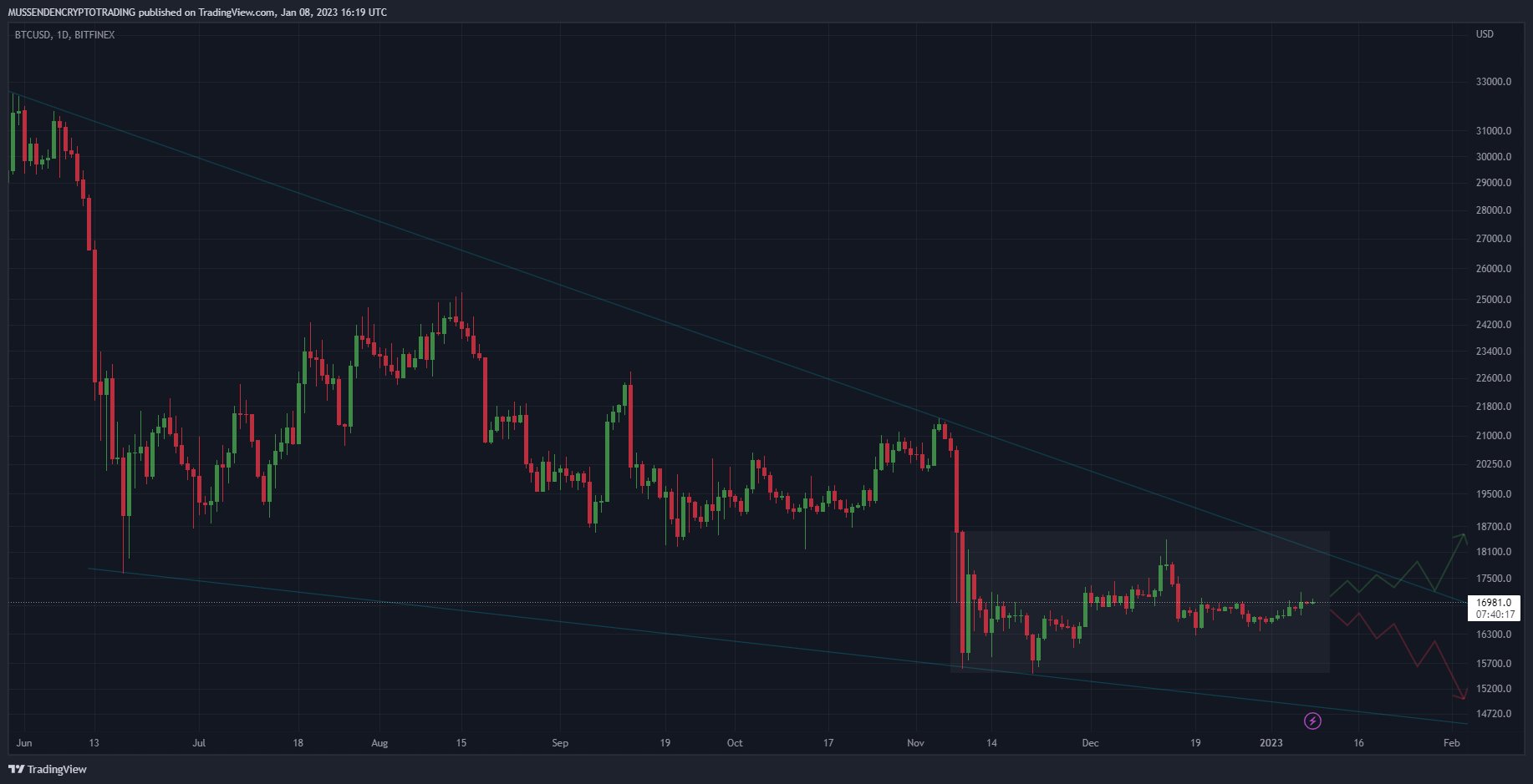 mussendencryptotrading on Twitter: "BTC/USDT DAILY TIMFRAME BTC has been in a falling wedge ...