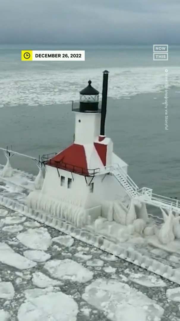 A lighthouse and surrounding pier in St. Joseph, Michigan, were ...