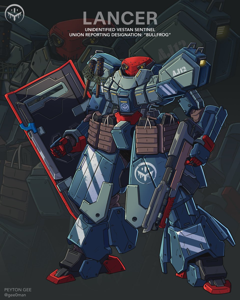 Continuing the Solstice Rain #mecha art done for @Lancer_RPG. Before it ...