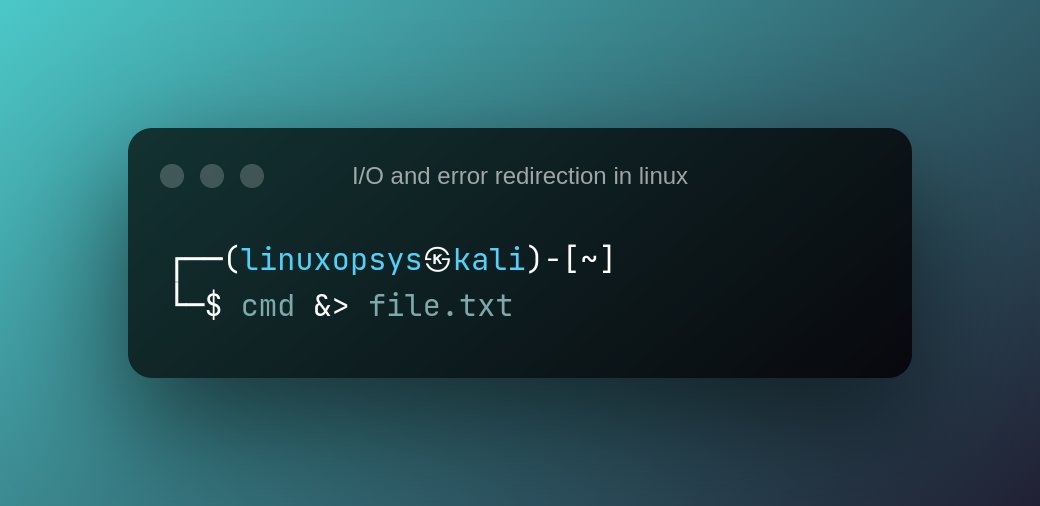 Input Output And Error Redirection In Linux Explained With Examples Unroll Twitter Thread 4965
