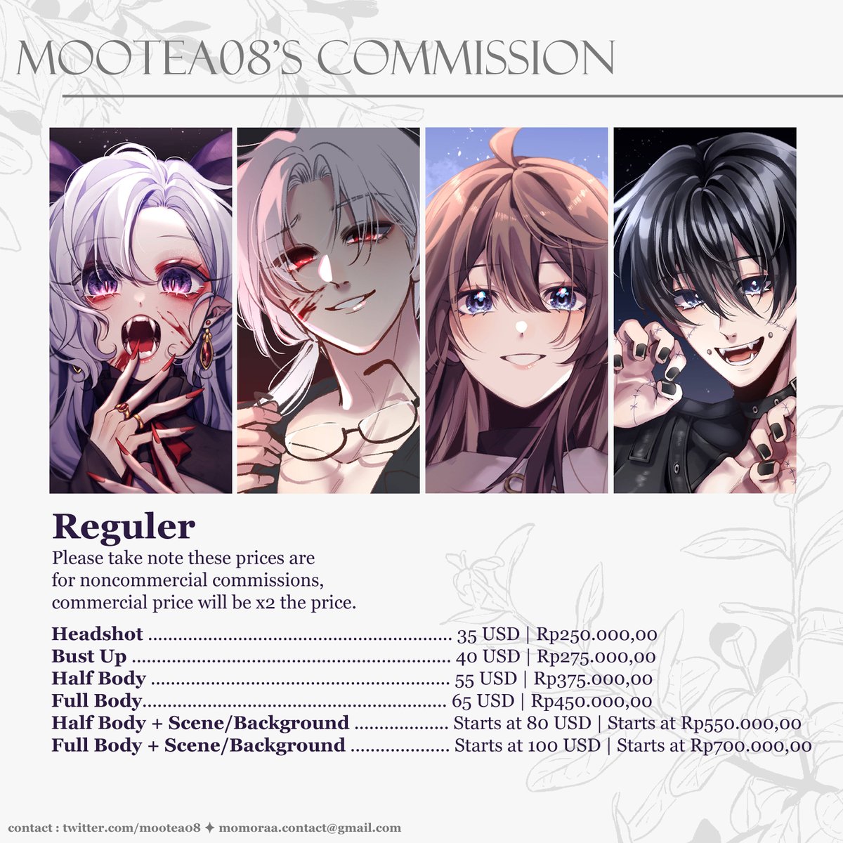 Art Commission Bot on Twitter: "RT @mootea08_cm: [Likes/RTs are super appreciated! 💜] I am ...