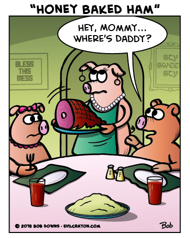 Cartoon Ham Dinner