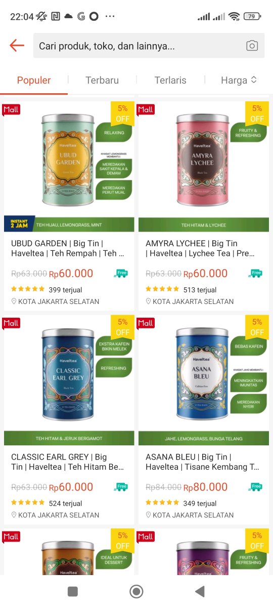 Tempo hari ke Grand Indonesia ternyata ada Haveltea dong. Selama ini ...
