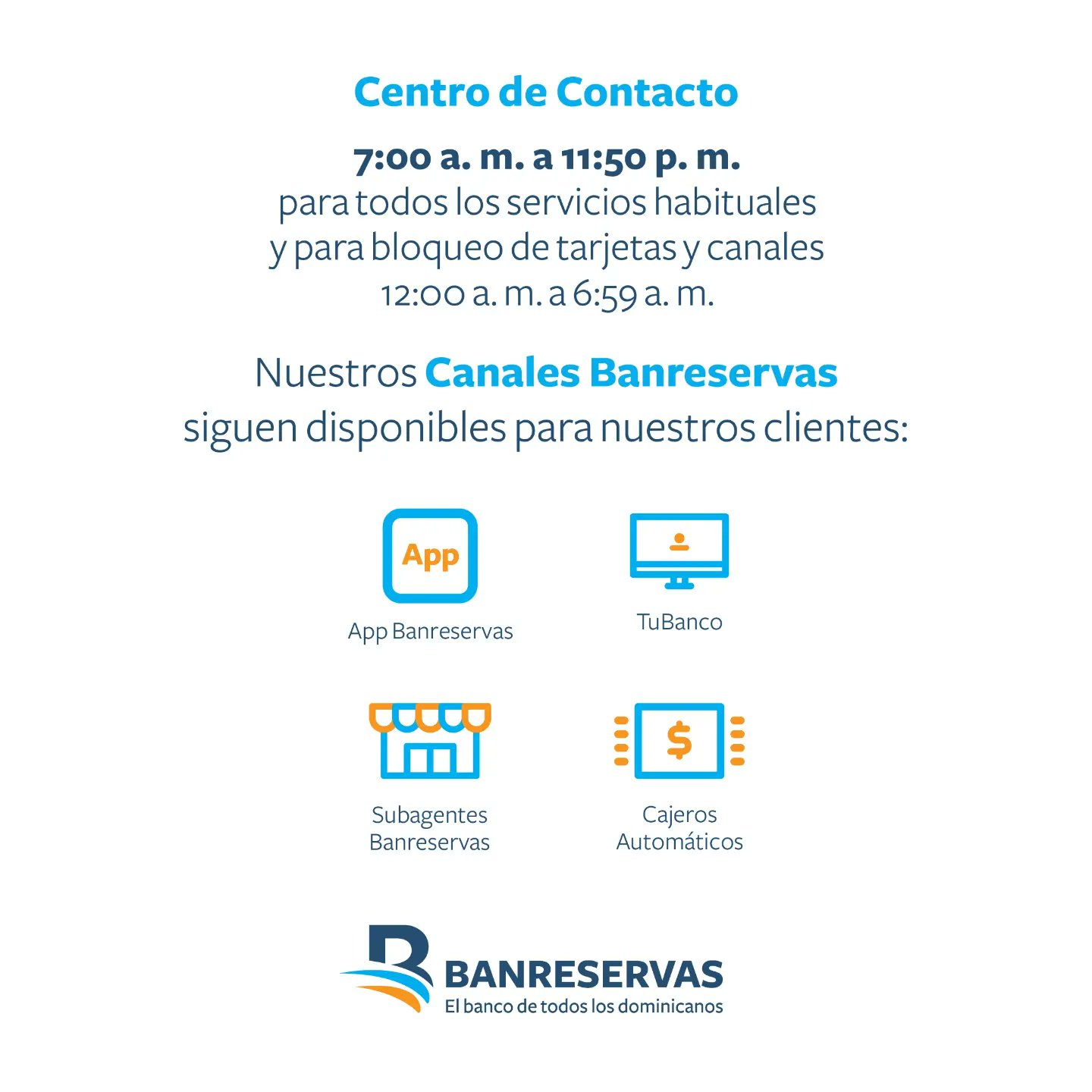 Banreservas on Twitter: "Conoce nuestro horario especial para este fin de semana correspondiente ...