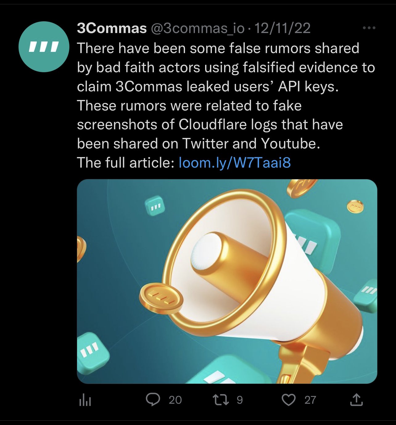 db on Twitter: "PSA 3Commas API leak has been published, if you haven't already REMOVE YOUR API ...