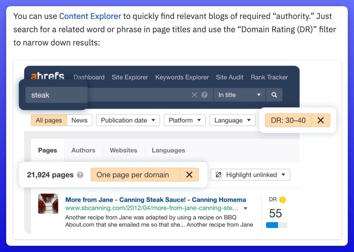 Ahrefs on Twitter: "4. Guest posting: Start small and work your way up (cont'd) For e.g. before ...