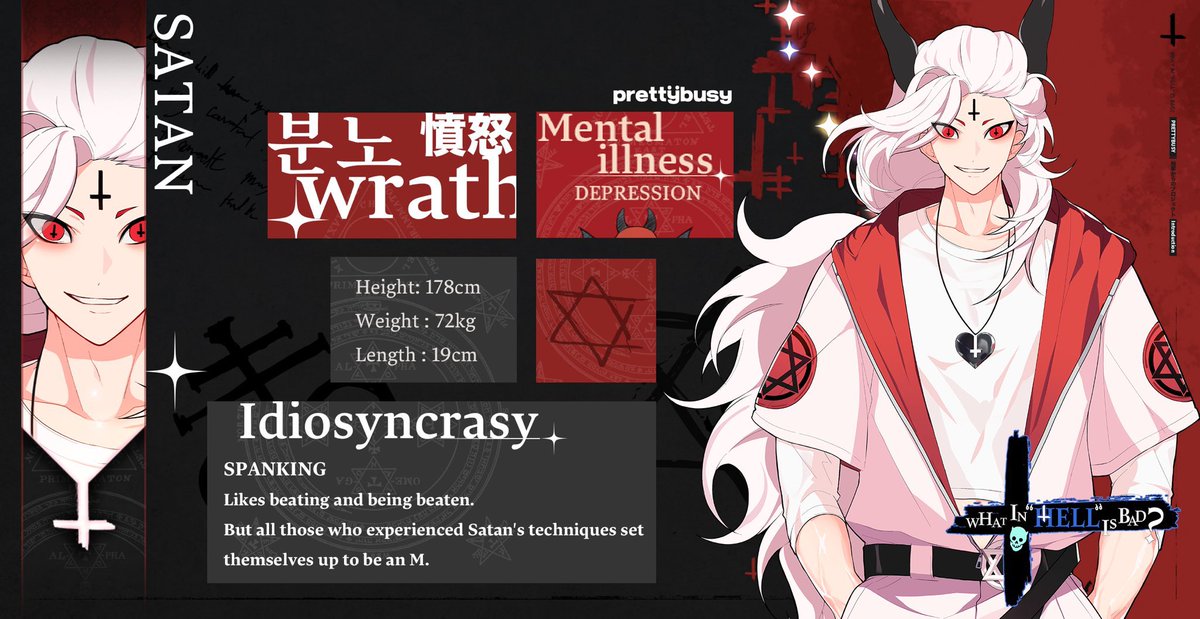 Ikémen fangirl on Twitter: " Satan (Wrath) Mental illness: Depression M (Masochism) Hight: 178 ...